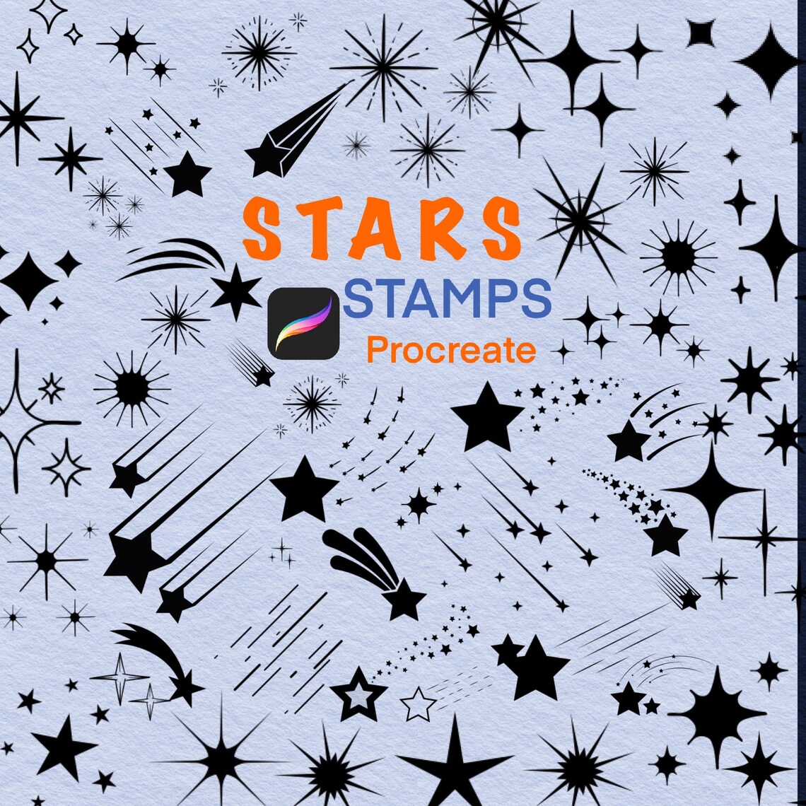 Star Stamp Procreate , Star Stamps and Brushes, Star Procreate, Sparkle ...