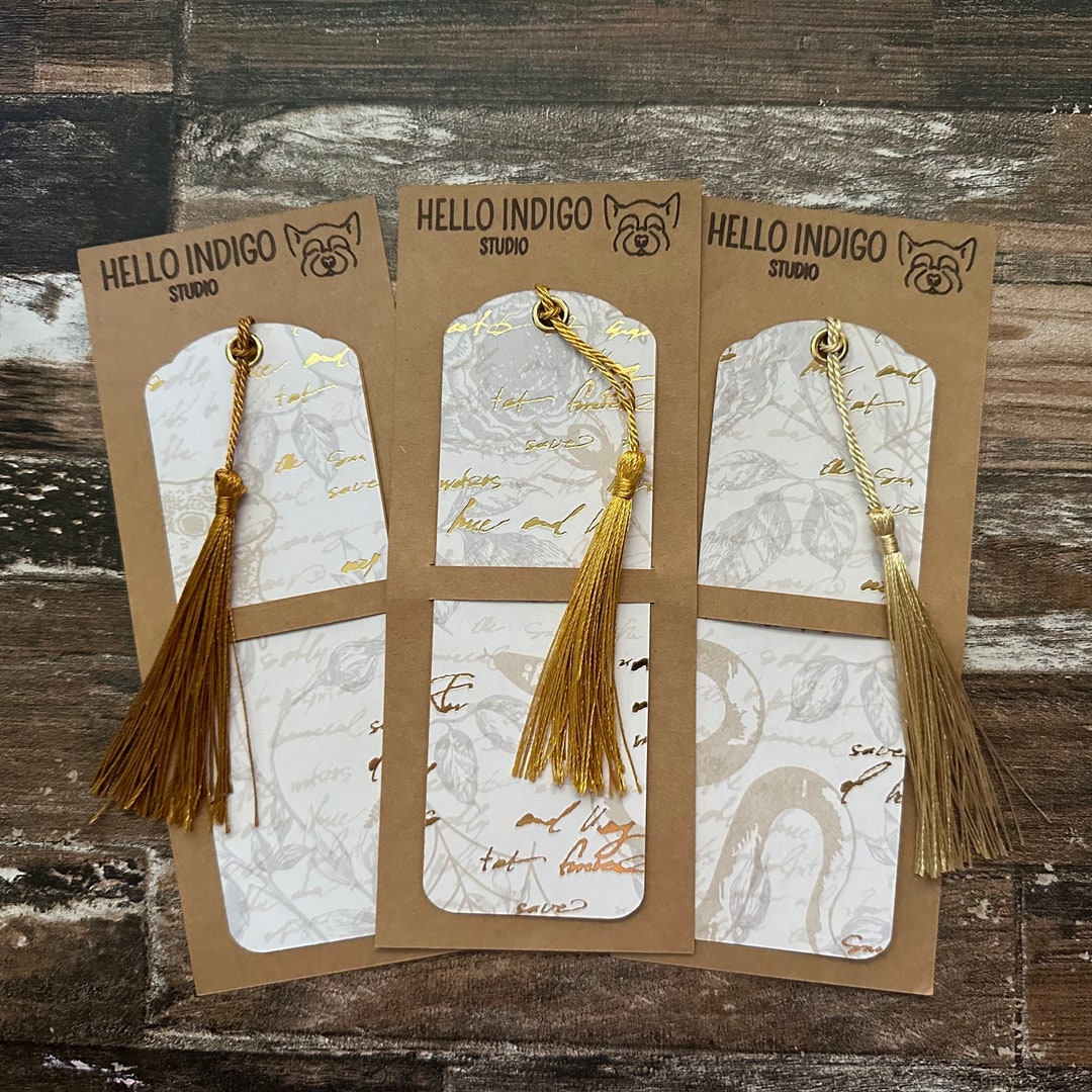 Ink Spell Bookmark/cardstock Bookmarks/handmade Bookmarks/gold - Etsy
