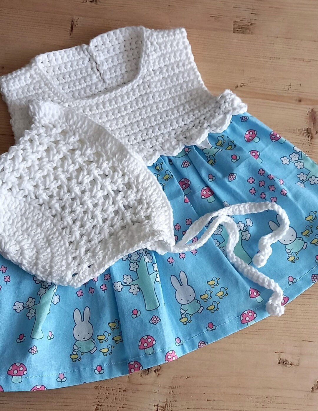 Baby Miffi Dress, Crochet Bonnet, Special Occasion Baby Gift, - Etsy