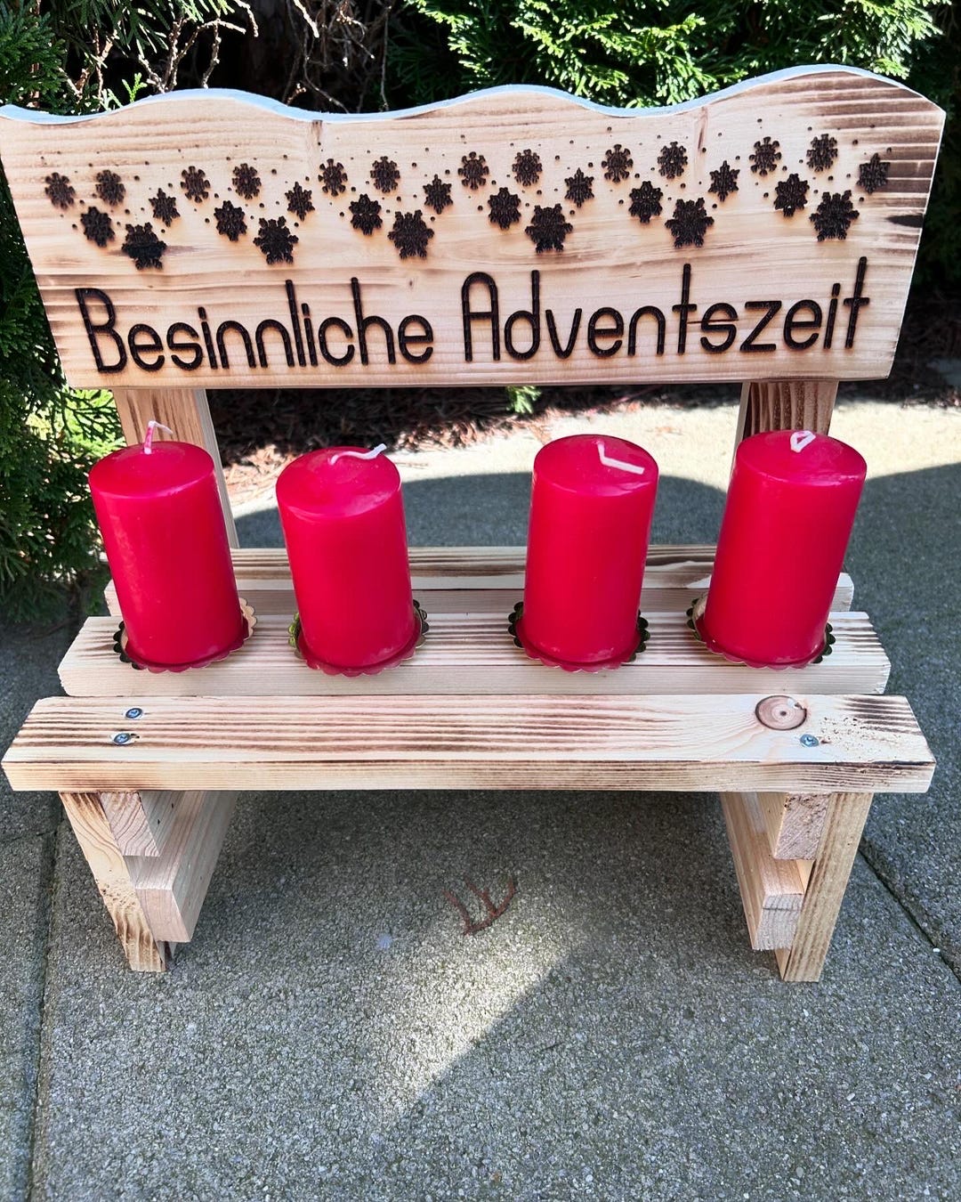 Advent Wreath Personalized Advent Bench Advent Christmas Candles ...