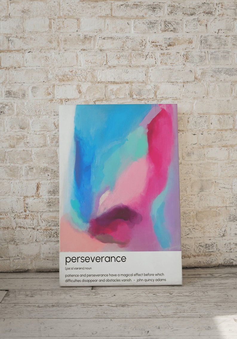 PERSEVERANCE Motivational Poster Abstract Art Painting Wall - Etsy
