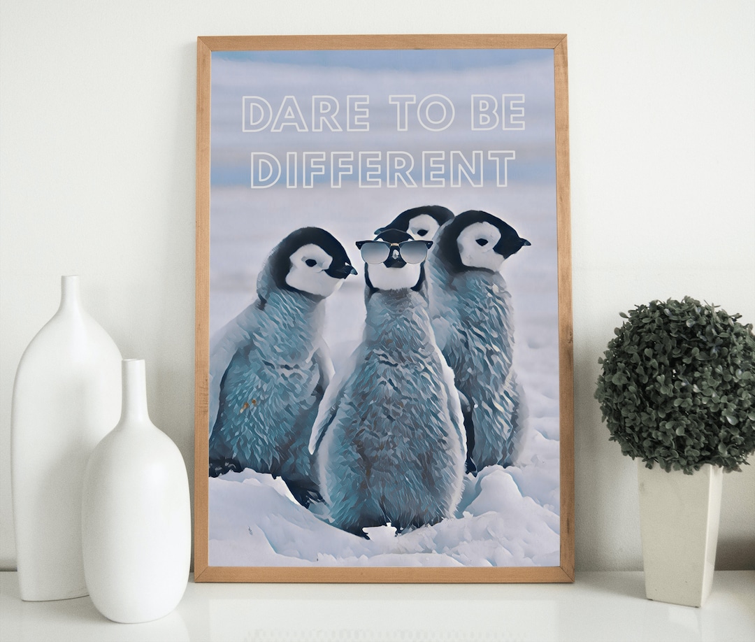 Motivation Quote Poster Animal Poster, Penguin Poster, Wall Art, Poster ...