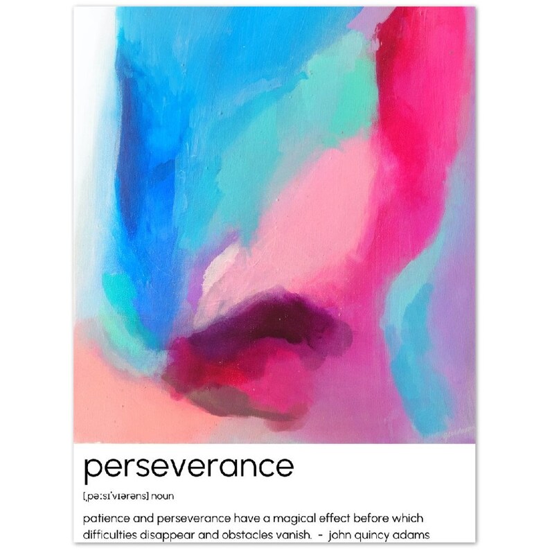 PERSEVERANCE Motivational Poster - Abstract Art Painting, Wall Art ...
