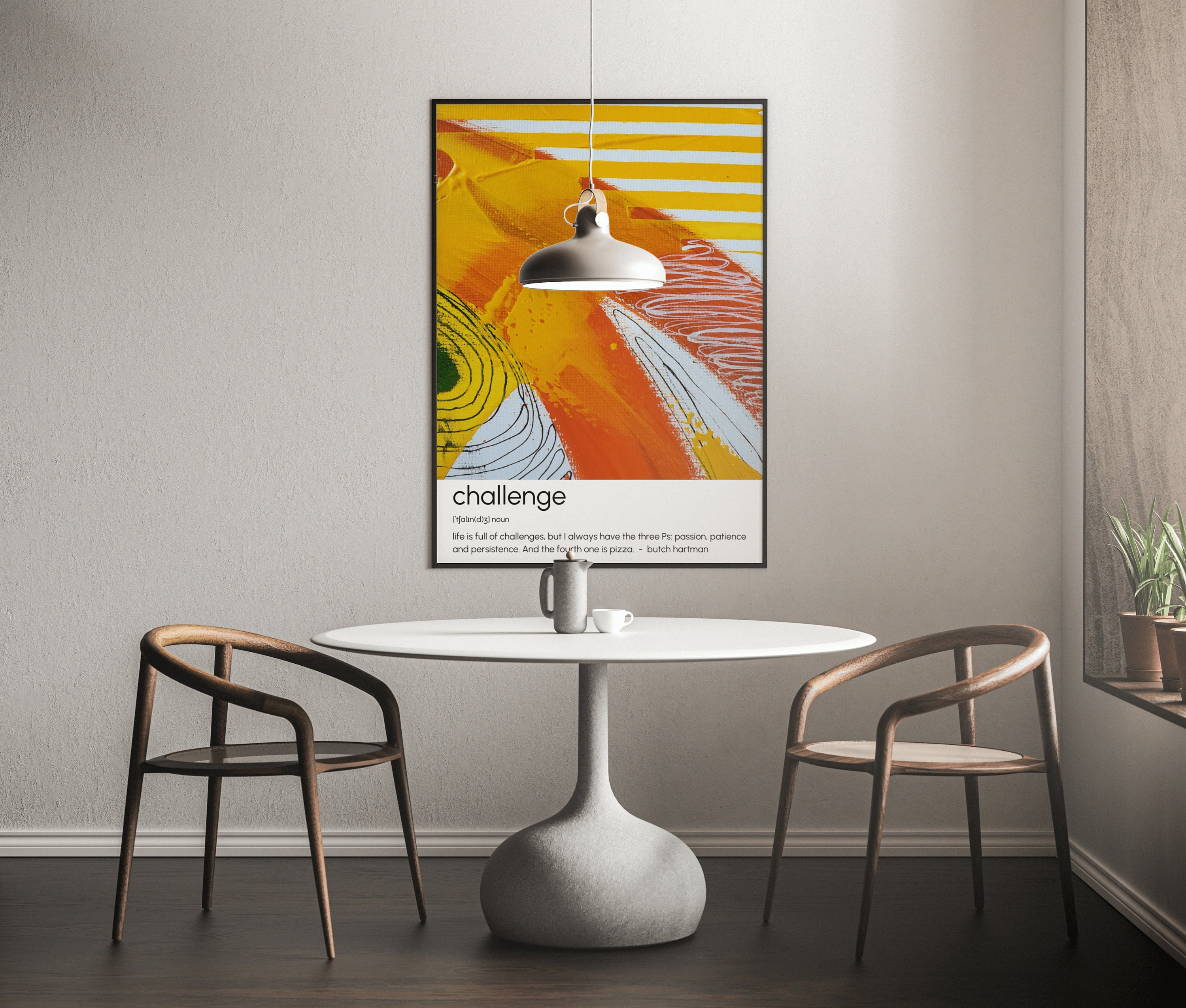 CHALLENGE Motivational Poster Abstract Art Painting, Wall Art, Poster ...