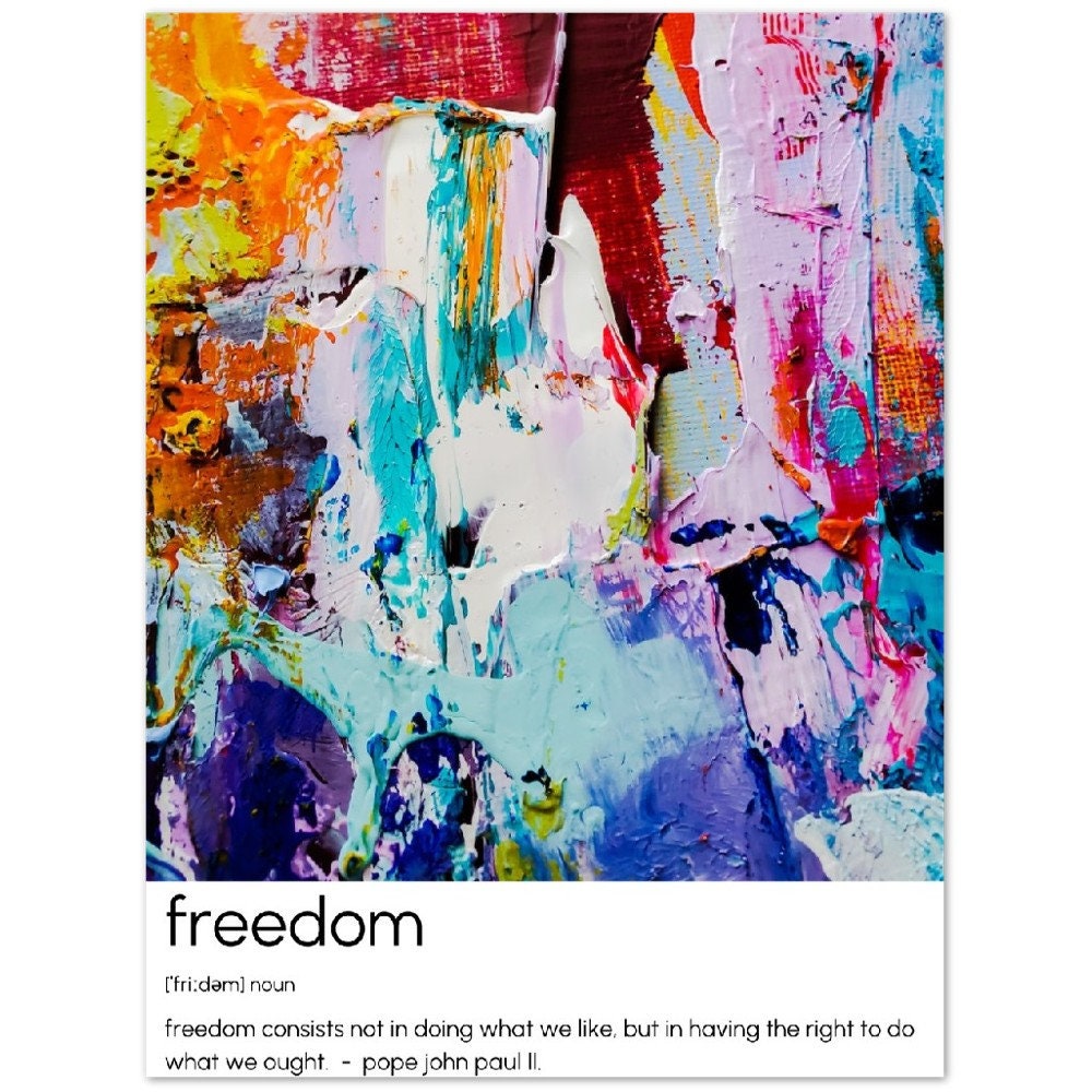 FREEDOM Motivational Poster - Abstract Art Painting, Wall Art, Poster ...
