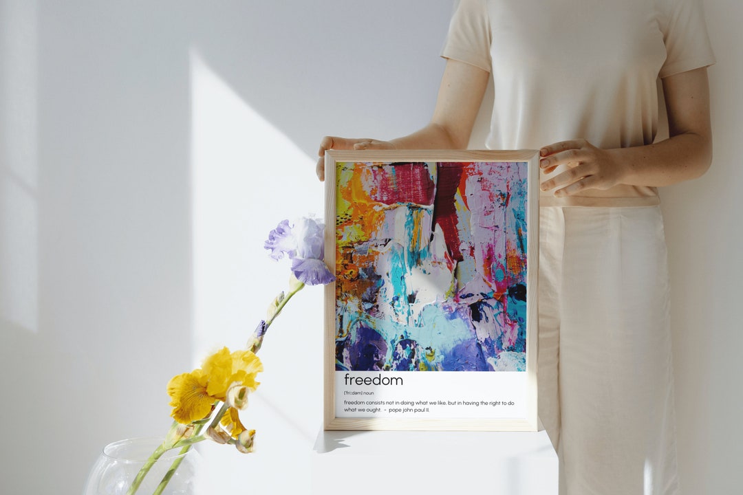 FREEDOM Motivational Poster - Abstract Art Painting, Wall Art, Poster ...