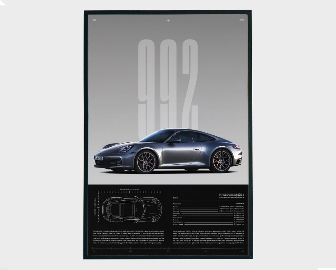 Porsche 911 992 Wall Print 992 Poster 991 992 993 996 - Etsy