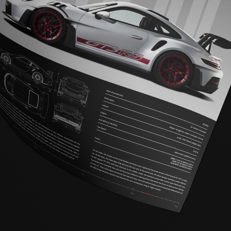 Porsche 911 GT3 RS Black Digital PDF Wall Print, 992 Gt3 Rs Poster, Gt3 ...