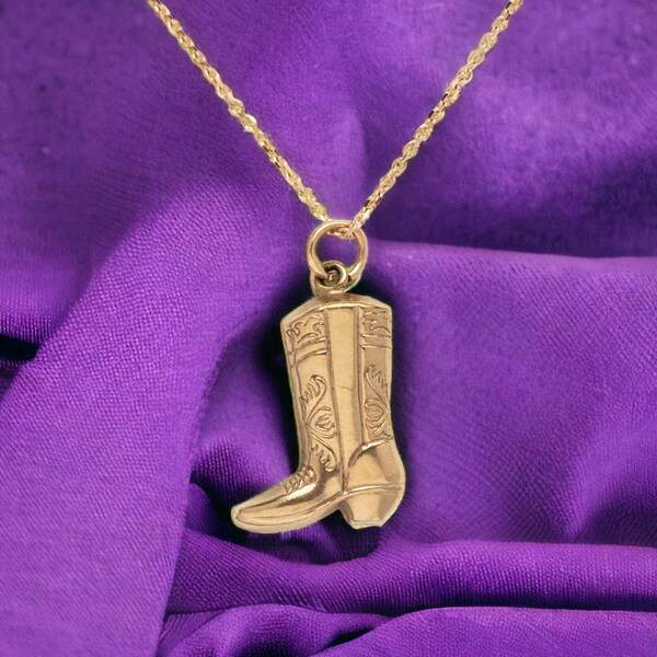 Cowboy Boot Necklace - Etsy