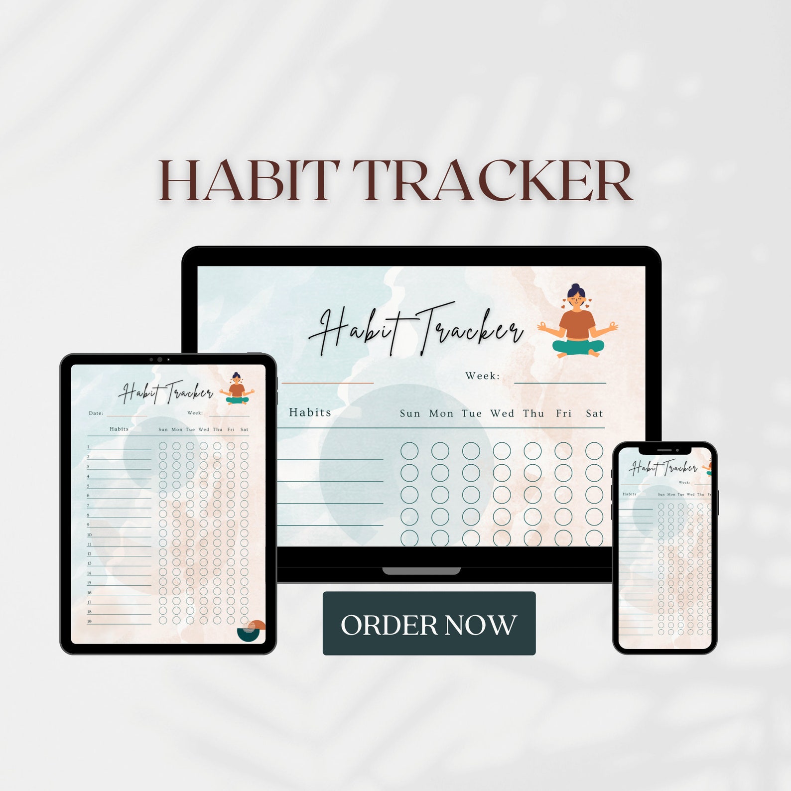 Habit Tracker, Daily Habit Tracker, Daily Routine, Habit Planner ...