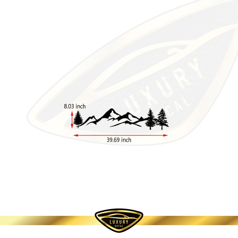 Includes Both Side Car Decals Sticker 2 Pack Mountain Forest Graphic ...