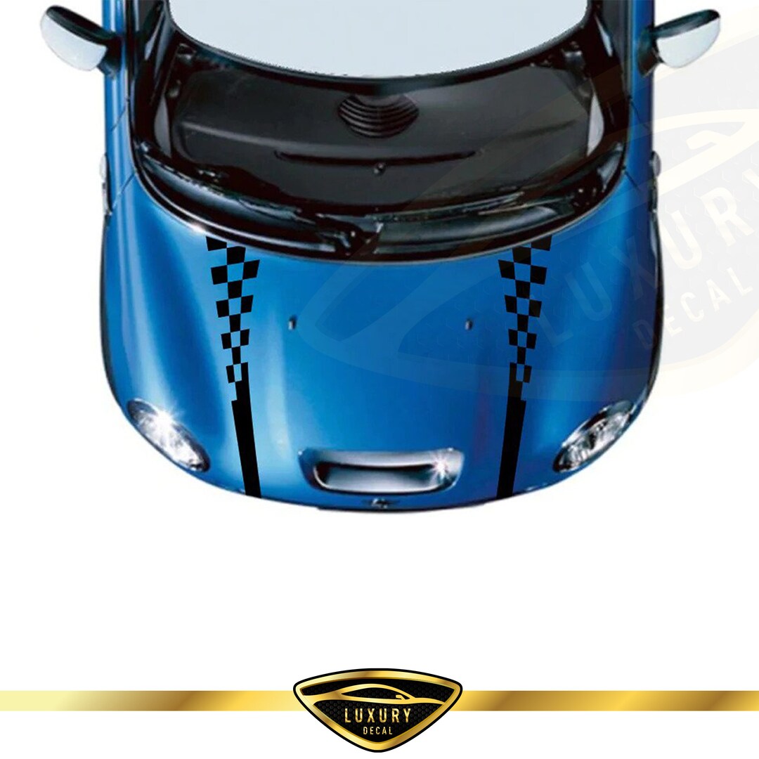 Wavy Hood Stripes Graphics Vinyl Decal Compatible With Mini - Etsy