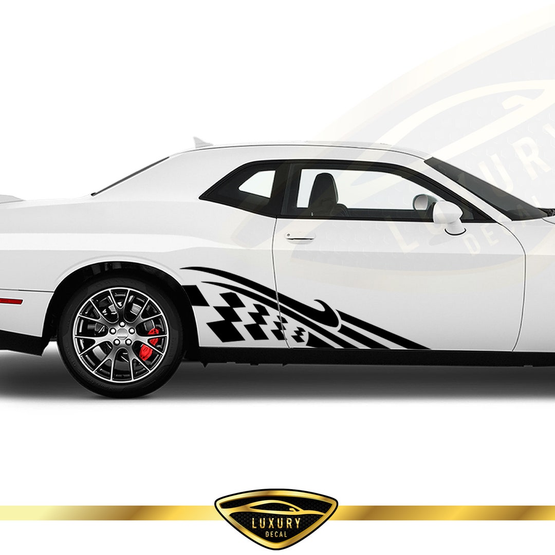 Includes Both Side Back Side Racing Flag Decal Back Side Vinyl Decal ...