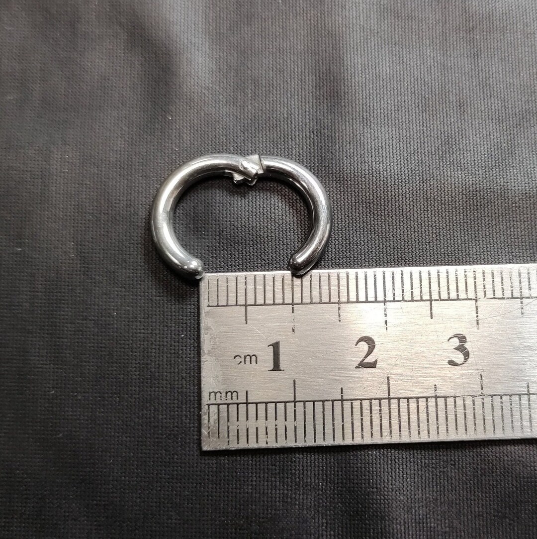 Round Spring-loaded Earrings in Silver Steel for Men - Etsy