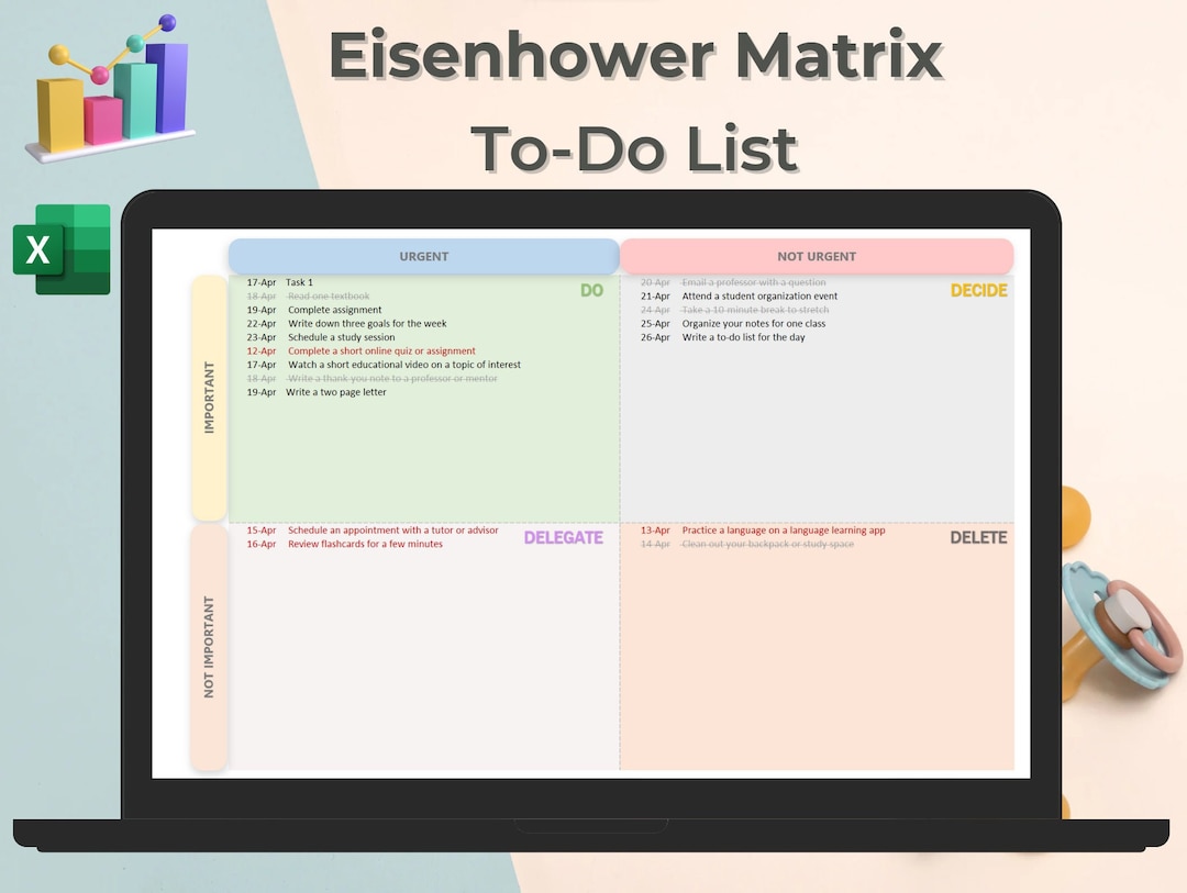 Eisenhower Matrix Template | Excel | Task Priority Matrix ...