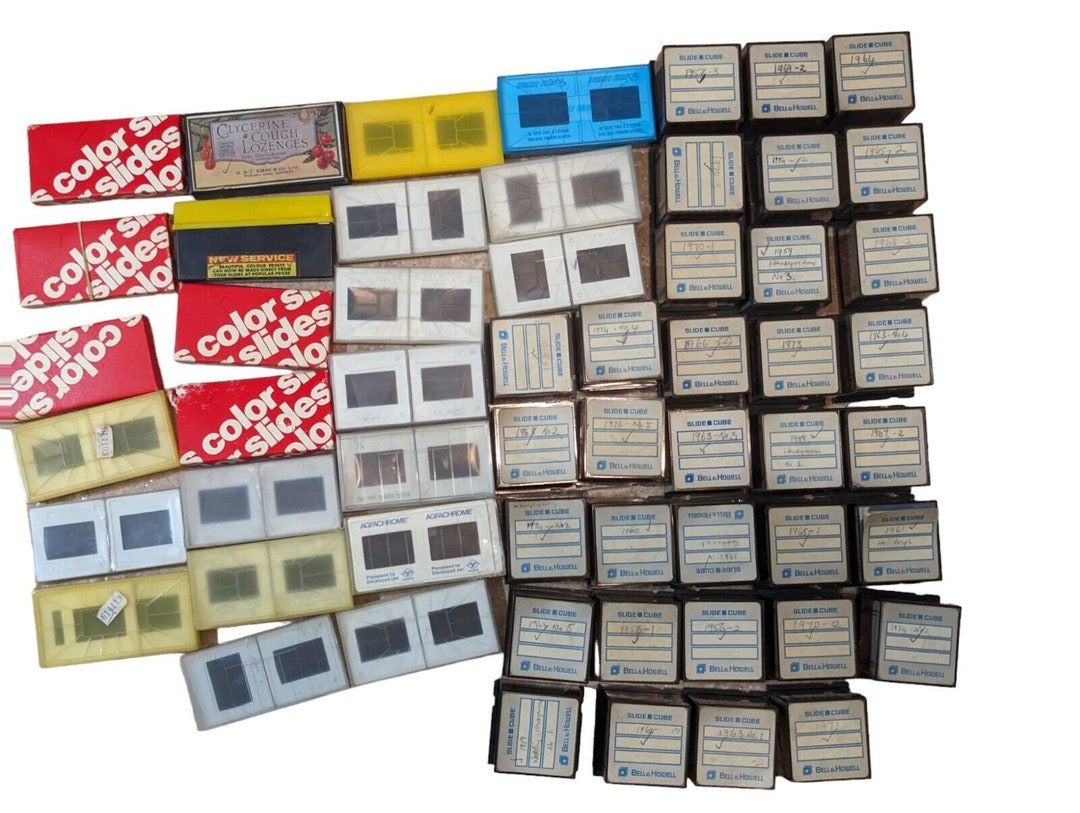 HUGE LOT 1200 Vtg 40s 70s 35mm Slides Florida, Camping, Canada, Boats ...