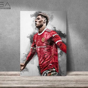 Marcus Rashford Poster Rashford Print Manchester United Art Print Wall ...