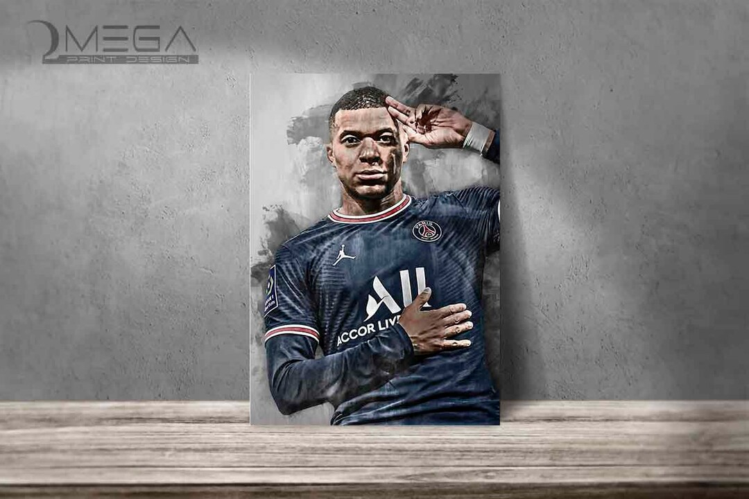 Mbappe Poster Kylian Mbappé Print Football Art Print Wall Art Home ...