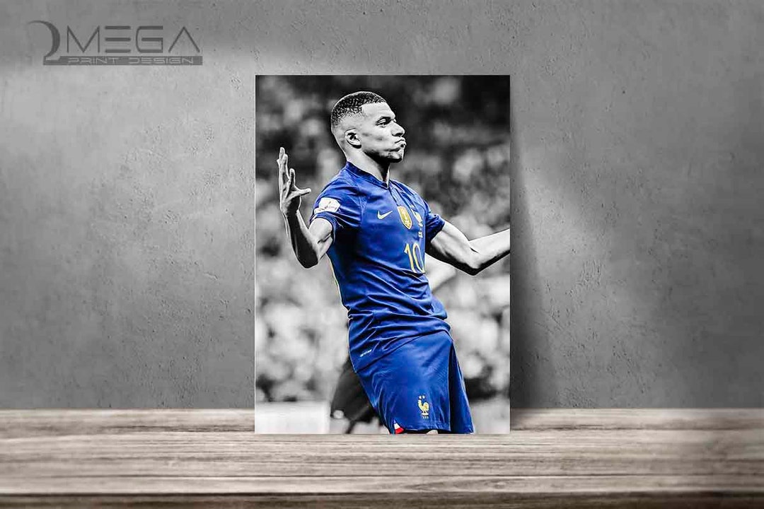 Kylian Mbappe cartel Kylian Mbappé impresión Francia arte impresión ...