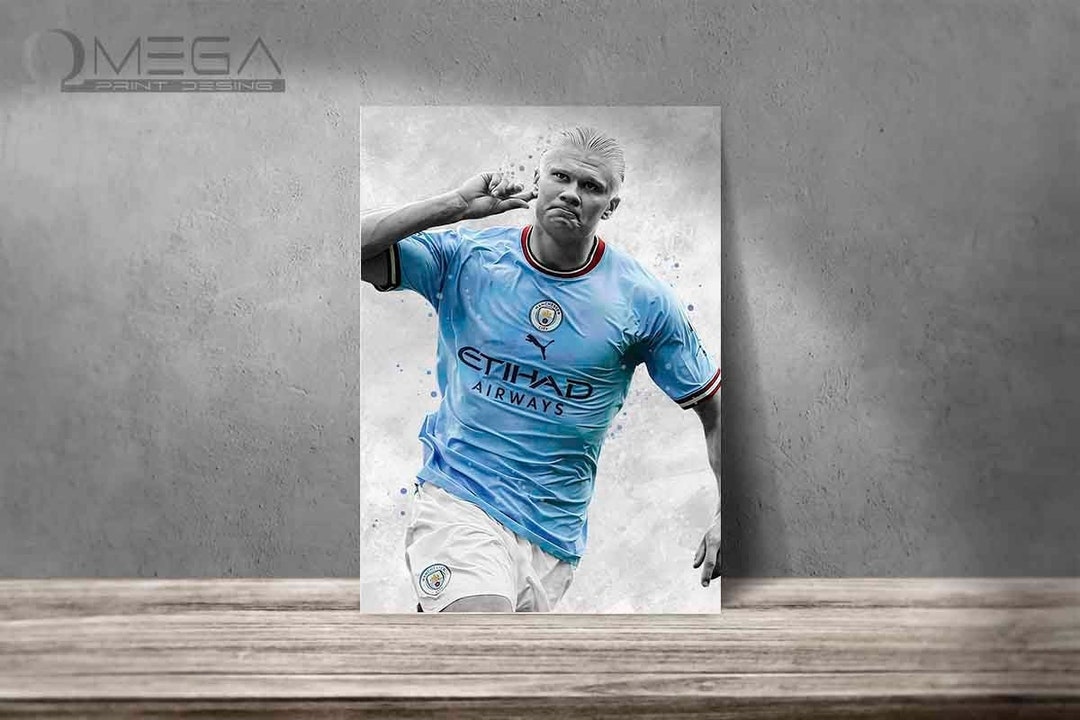 Erling Haaland Poster Erling Haaland Print Manchester City Art Print ...