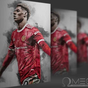 Marcus Rashford Poster Rashford Print Manchester United Art Print Wall ...