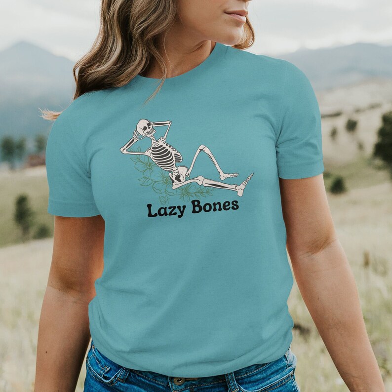 Lazy Bones Resting Skeleton on Flower Bed Floral Unisex Jersey - Etsy