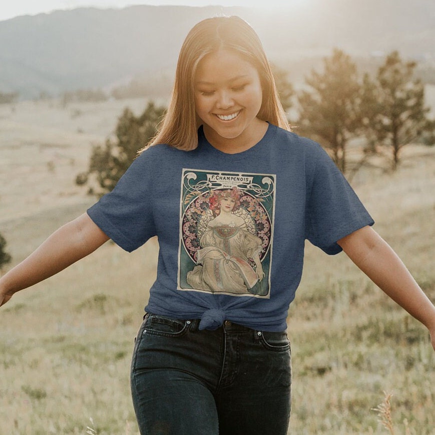 Alphonse Mucha Champenois Art Nouveau Unisex Jersey Short Sleeve Tee - Etsy