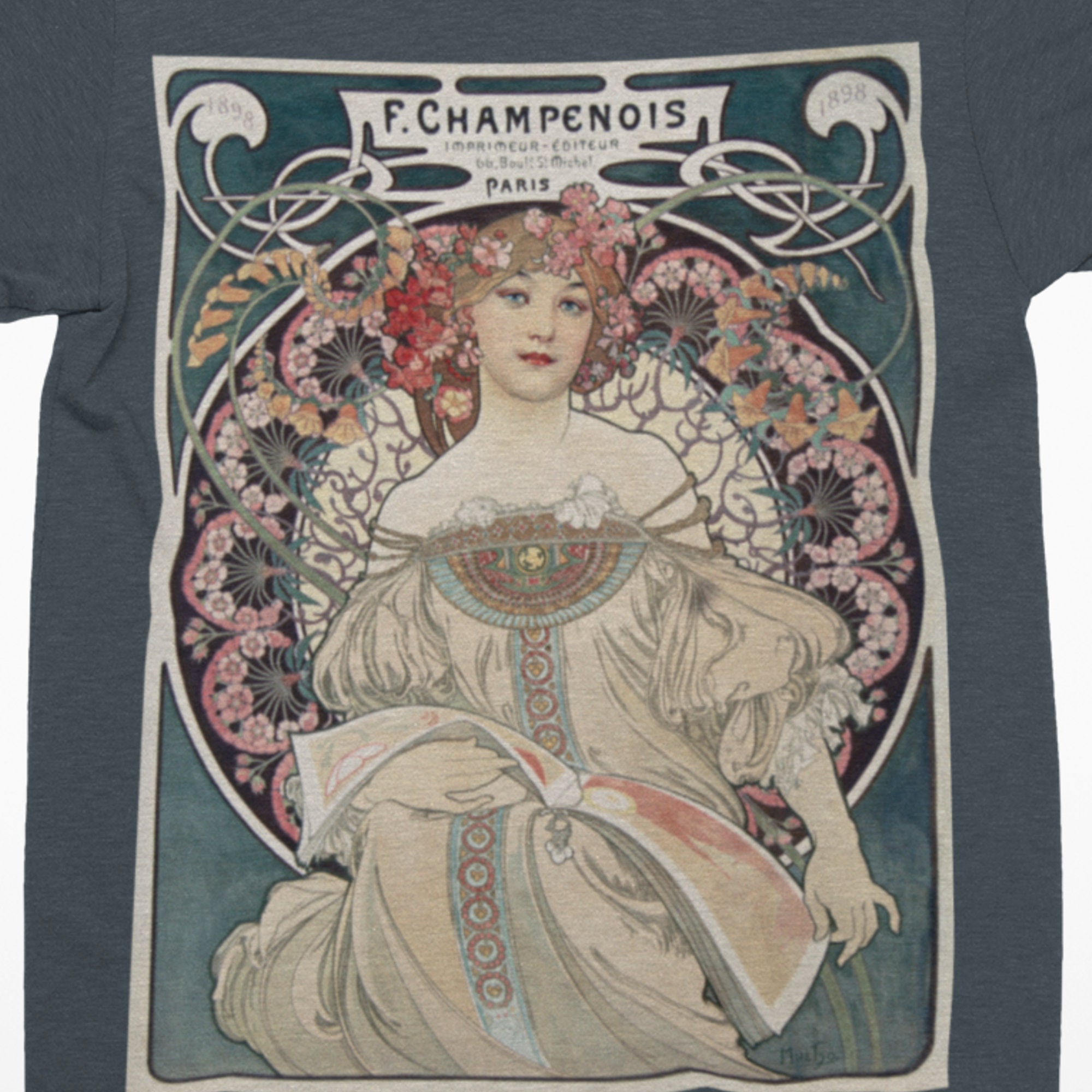 Alphonse Mucha Champenois Art Nouveau Unisex Jersey Short Sleeve Tee - Etsy
