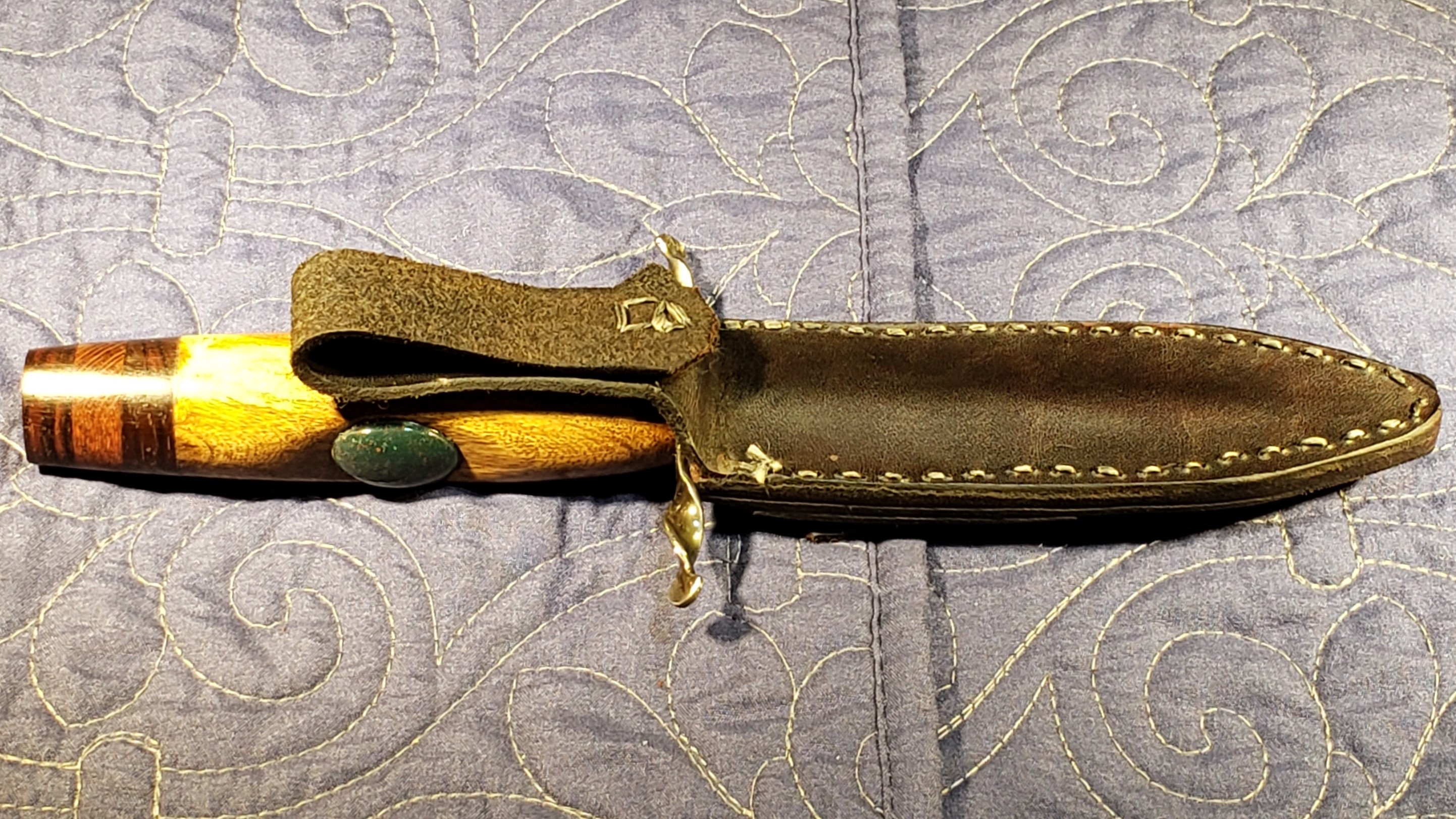 4.75 Inch Double Edge Dagger and Custom Sheath With Gemstones: AEBL ...