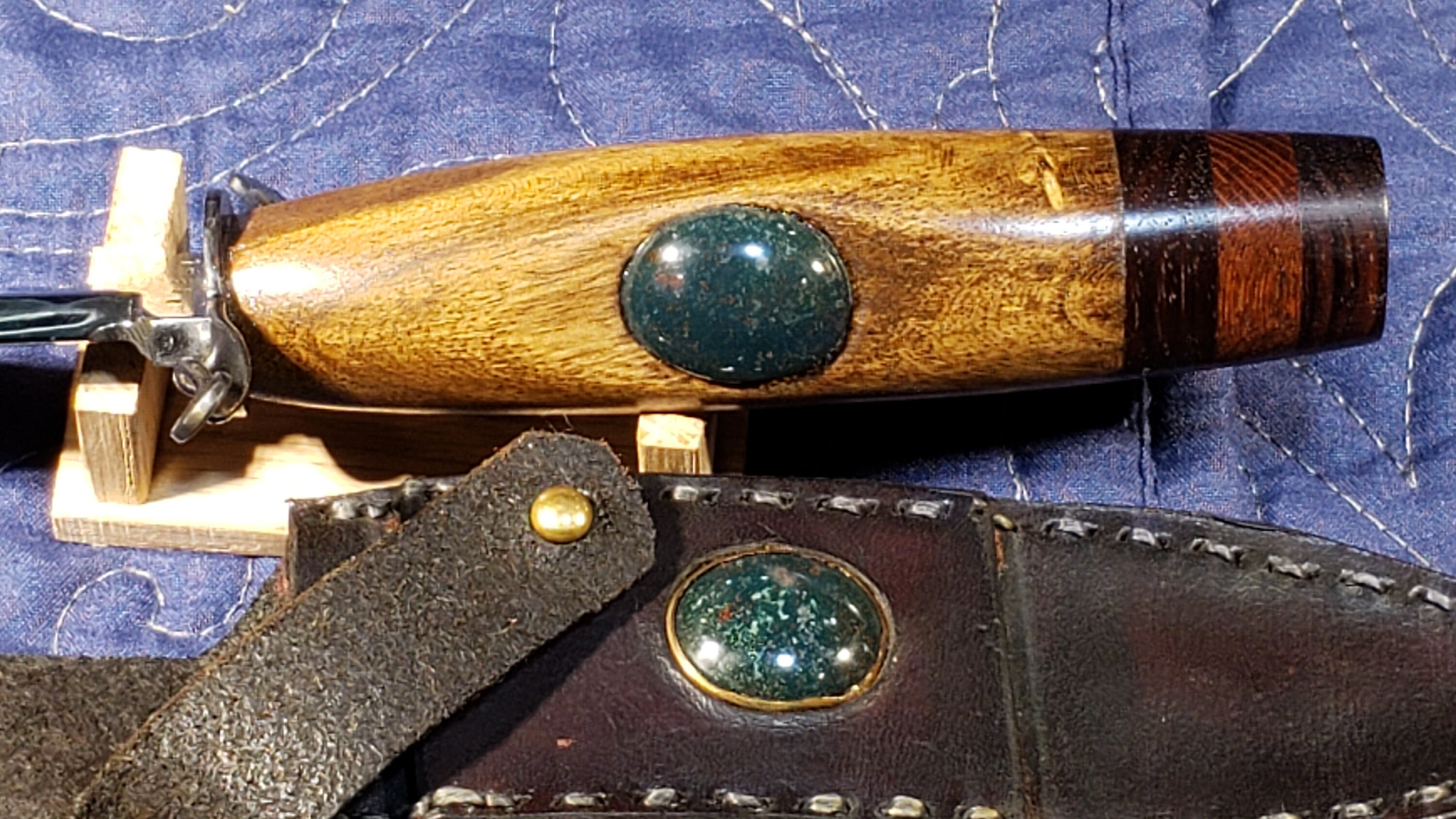4.75 Inch Double Edge Dagger and Custom Sheath With Gemstones: AEBL ...