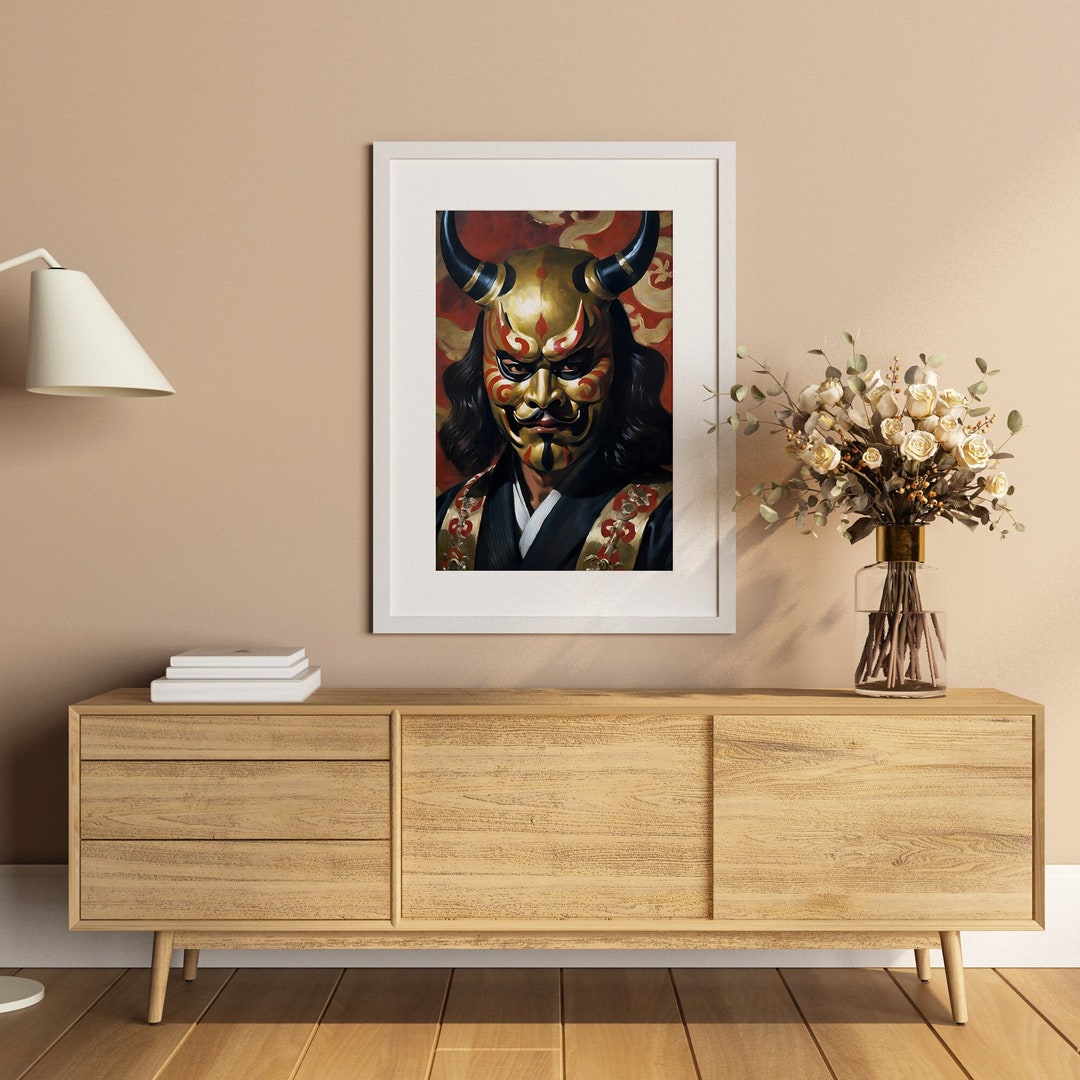 Traditional Kabuki Theater Actor Art Print, Japanese Kabuki Wall Art, Dramatic Cultural Home ...
