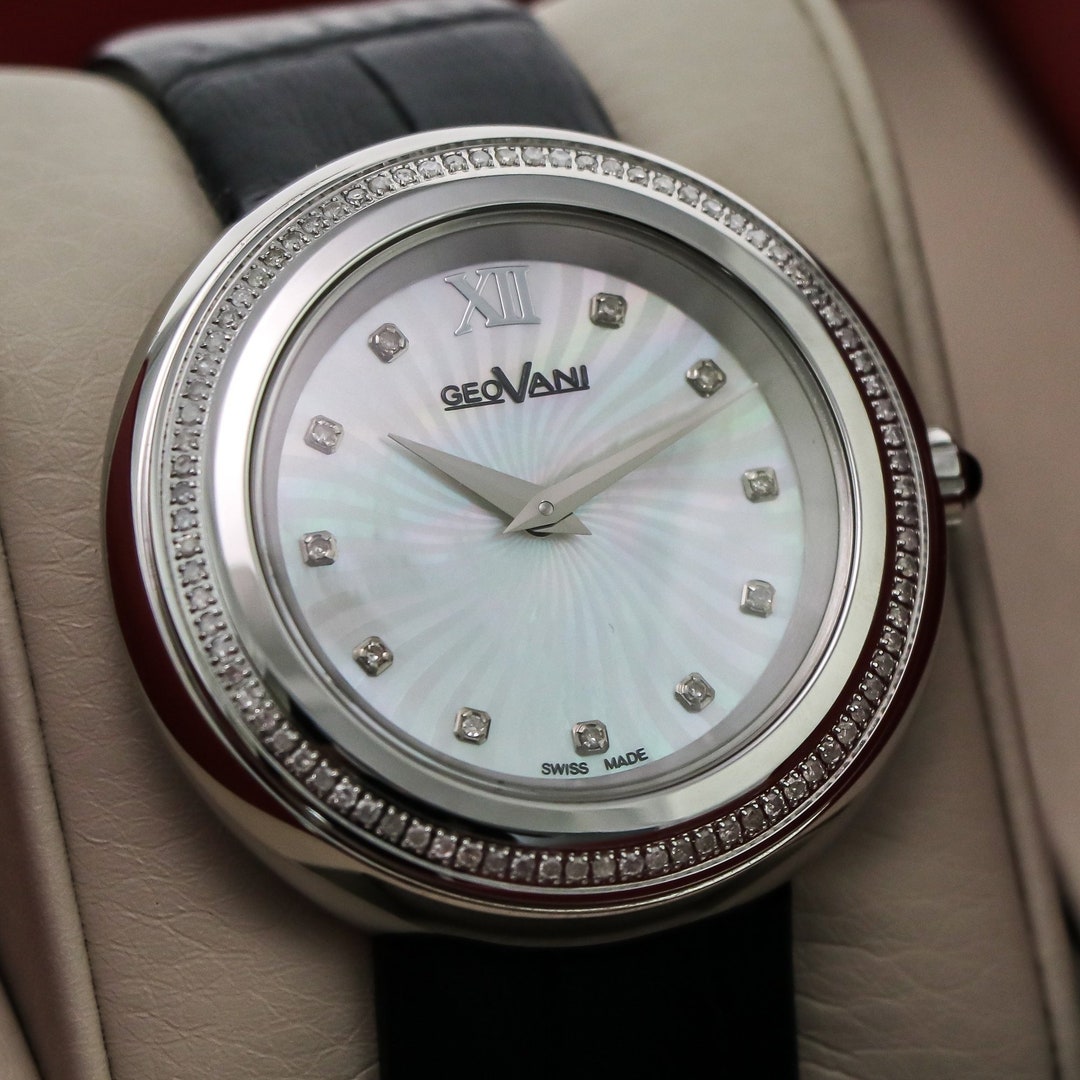 GEOVANI Swiss Diamond Watch - Etsy