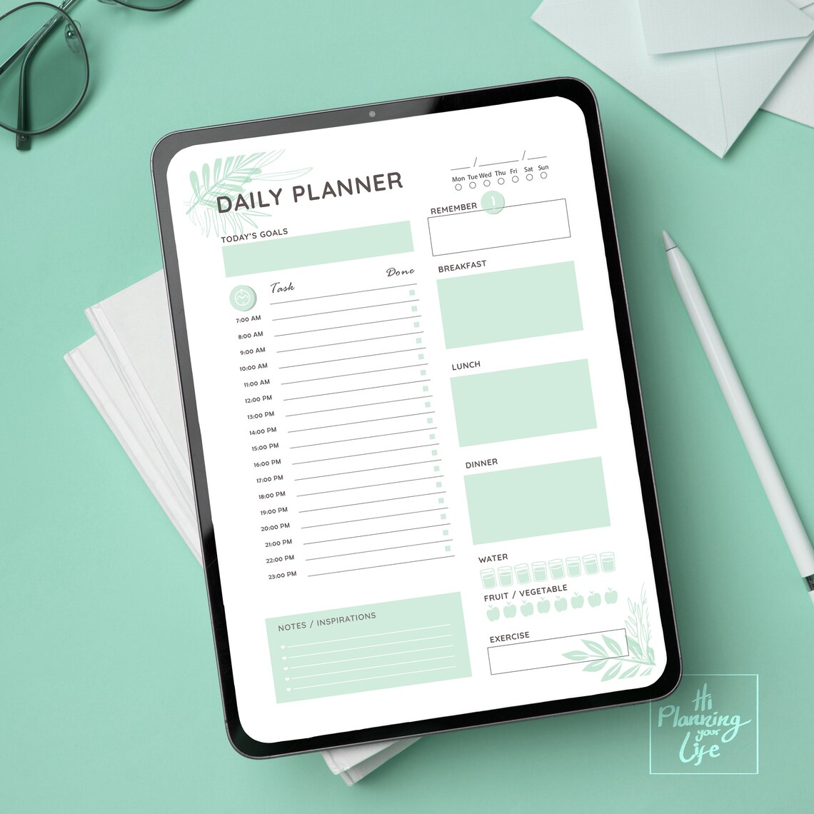 Daily Planner Printable Colorful Daily Printable Planner Template ...