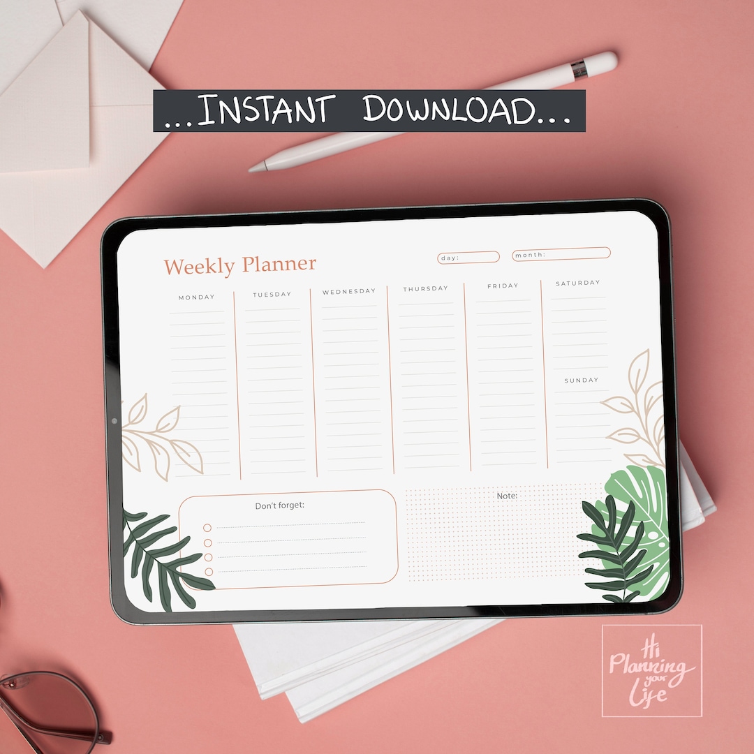Weekly Planner Printable Colorful | Weekly Printable Planner Template ...