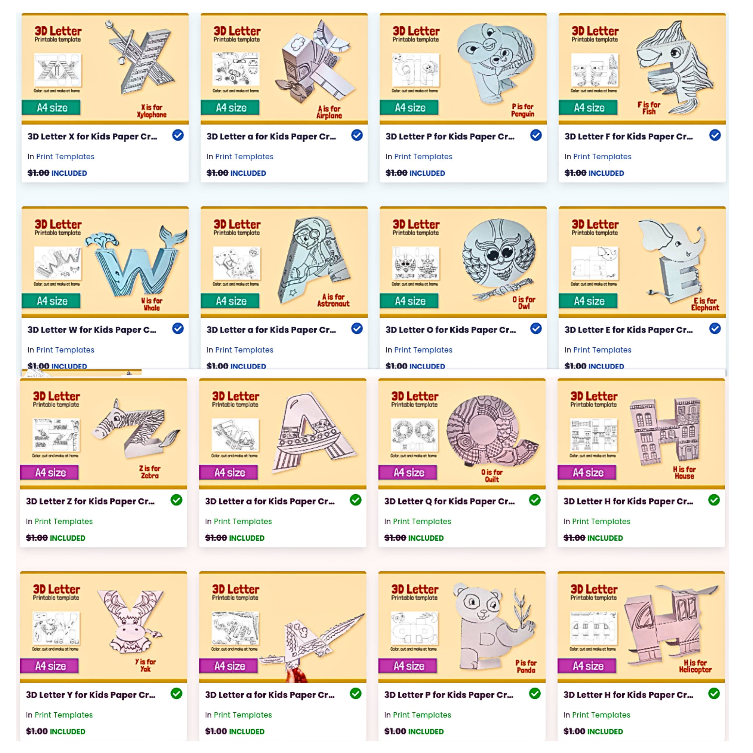 Mega-bundle 3-D Activity, Print, Color, Cut-out & Fold Stand-up ...