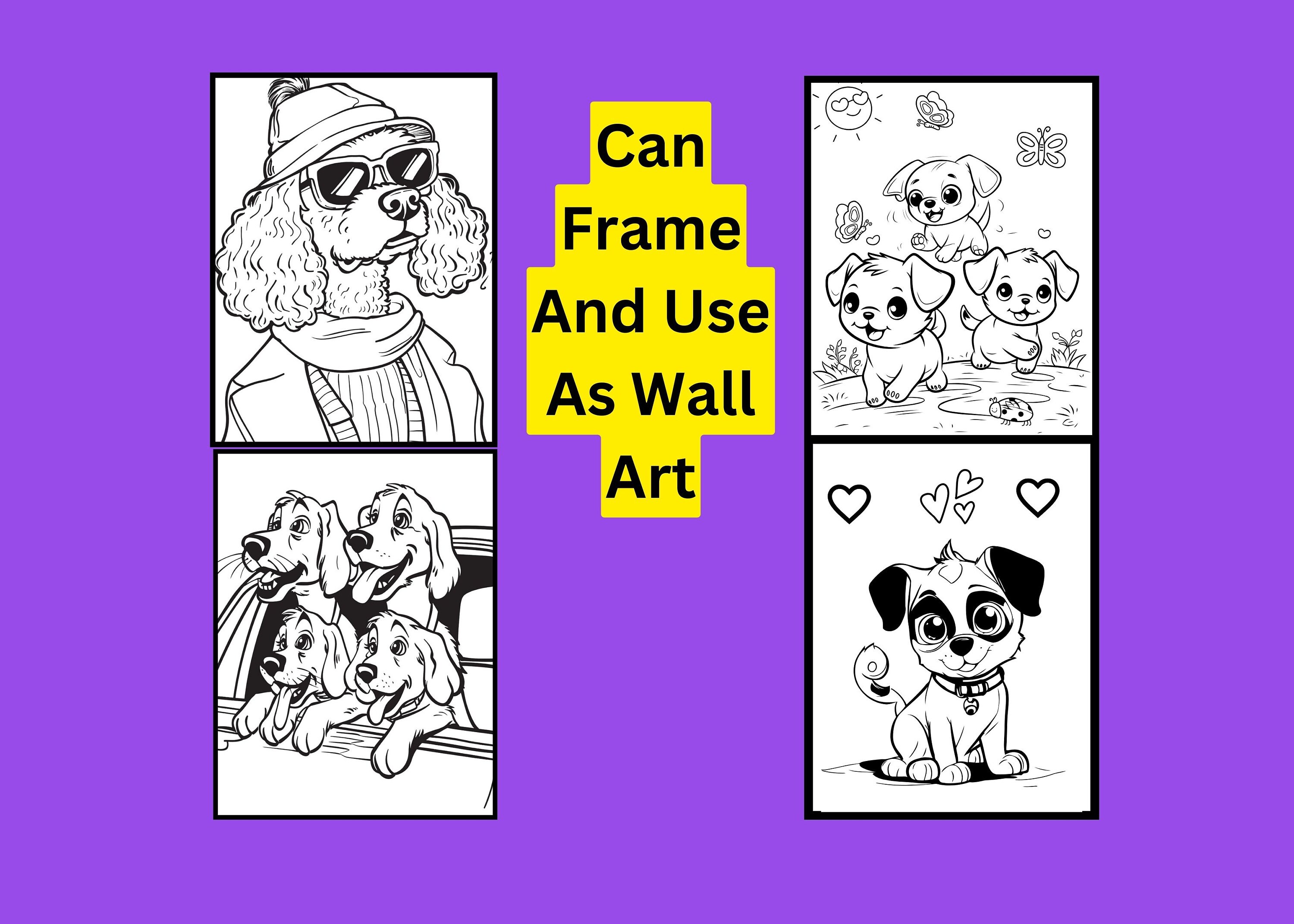 Dog Mothers and Puppies, Fun Coloring Book-premium Digital Download to ...