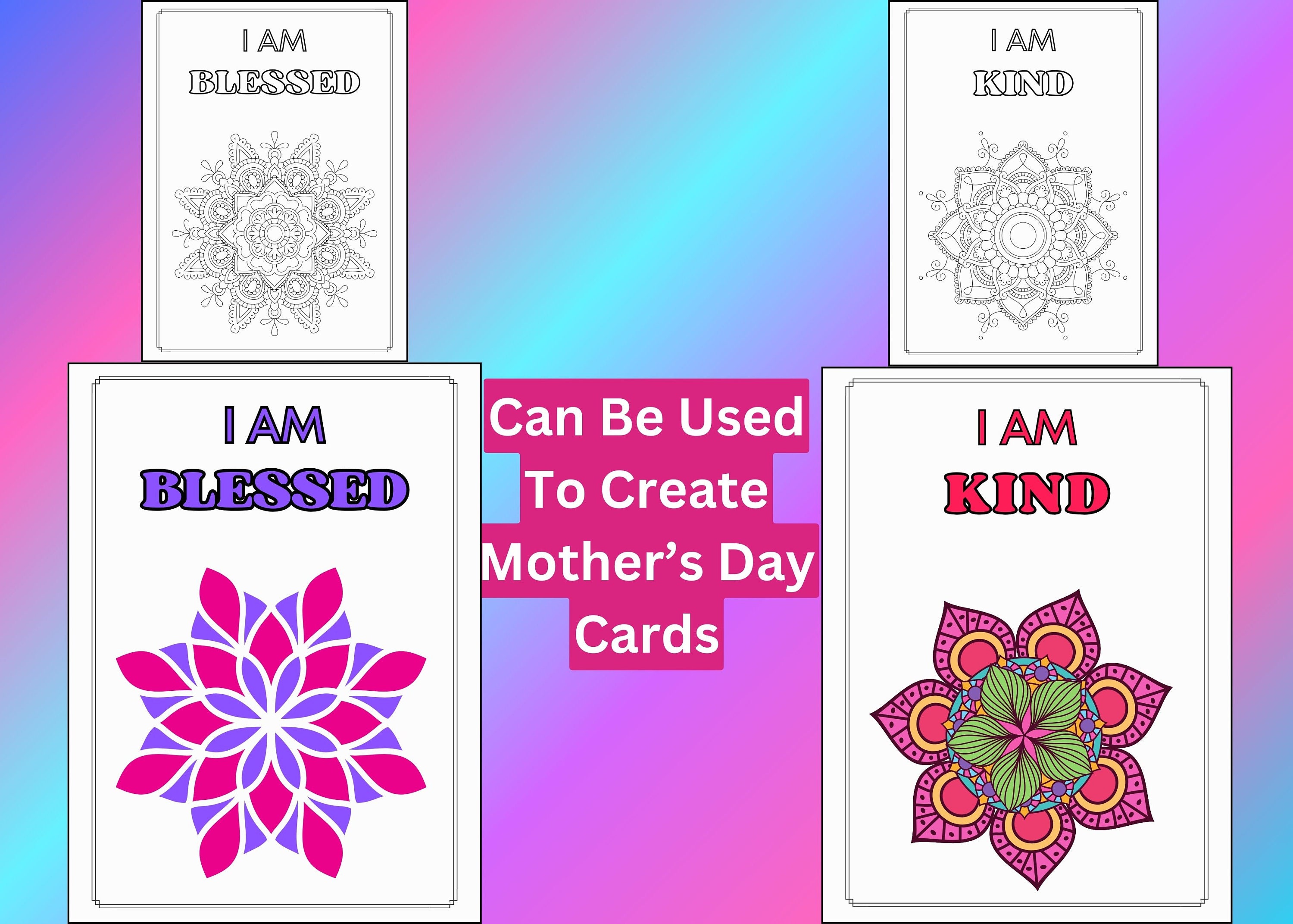 Mindful Mandalas Positive Affirmations Coloring Book-premium Digital ...