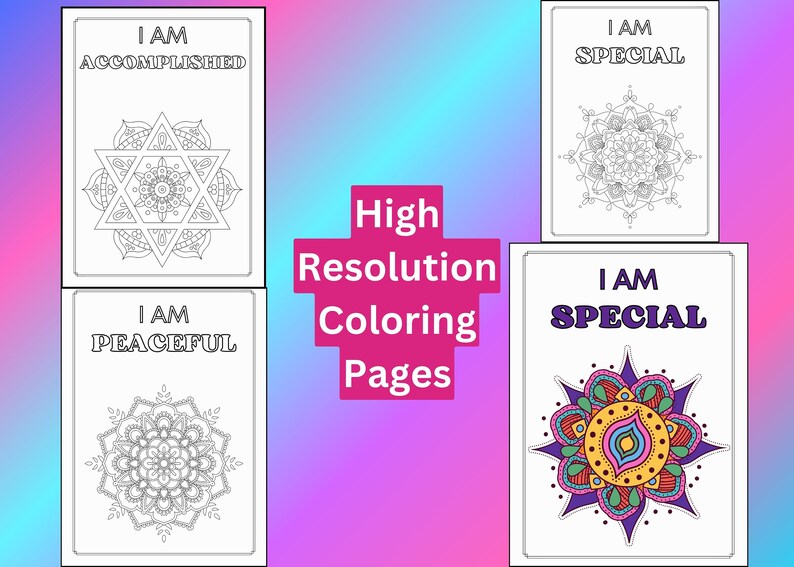 Mindful Mandalas Positive Affirmations Coloring Book-premium Digital ...
