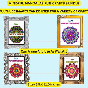Mindful Mandalas Positive Affirmations Coloring Pages & Wall Art Bundle ...