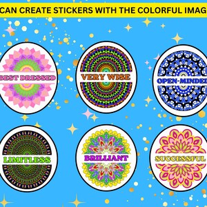 Mindful Mandalas Positive Affirmations Coloring Pages & Wall Art Bundle ...