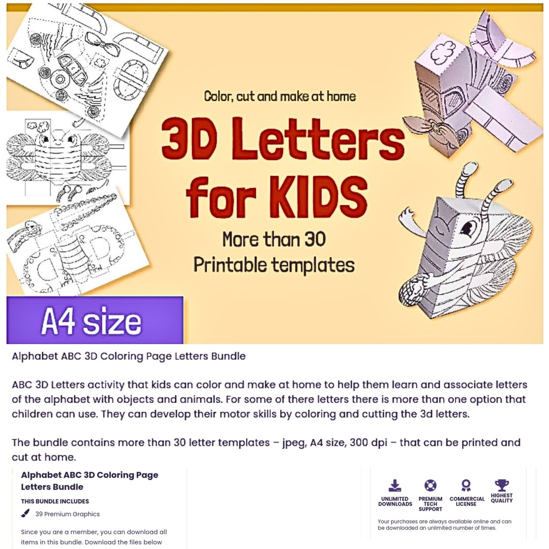 Mega-bundle 3-D Activity, Print, Color, Cut-out & Fold Stand-up ...