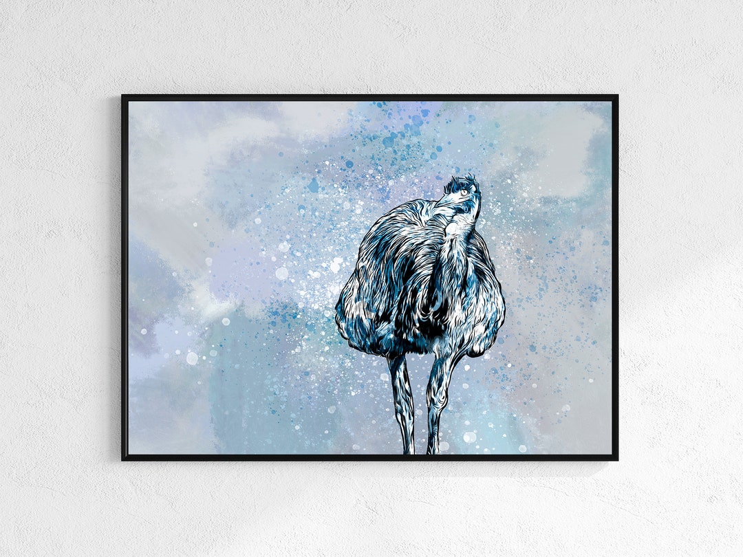 Emu Art Print – Australian Wildlife Wall Decor, Nature Illustration ...