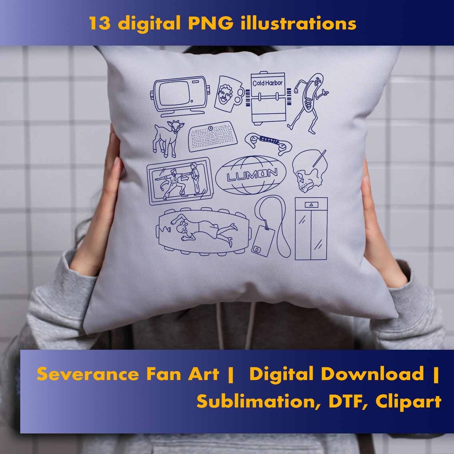 Severance Digital Clipart Bundle | 13 PNG & SVG Files | Minimalist Sci ...