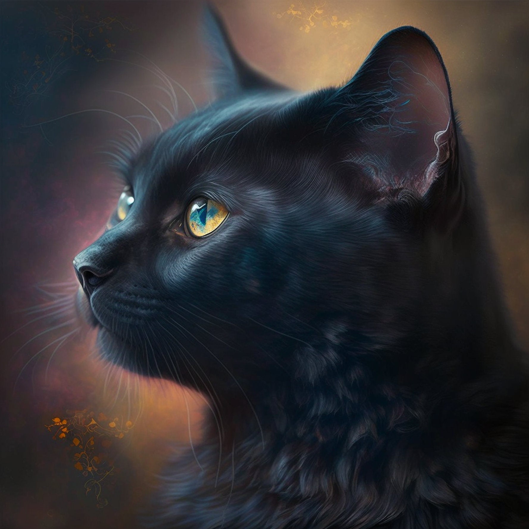 Bombay Cat Art Bombay Cat Lover Art for Bombay Cat Owner Pet Art Wall ...