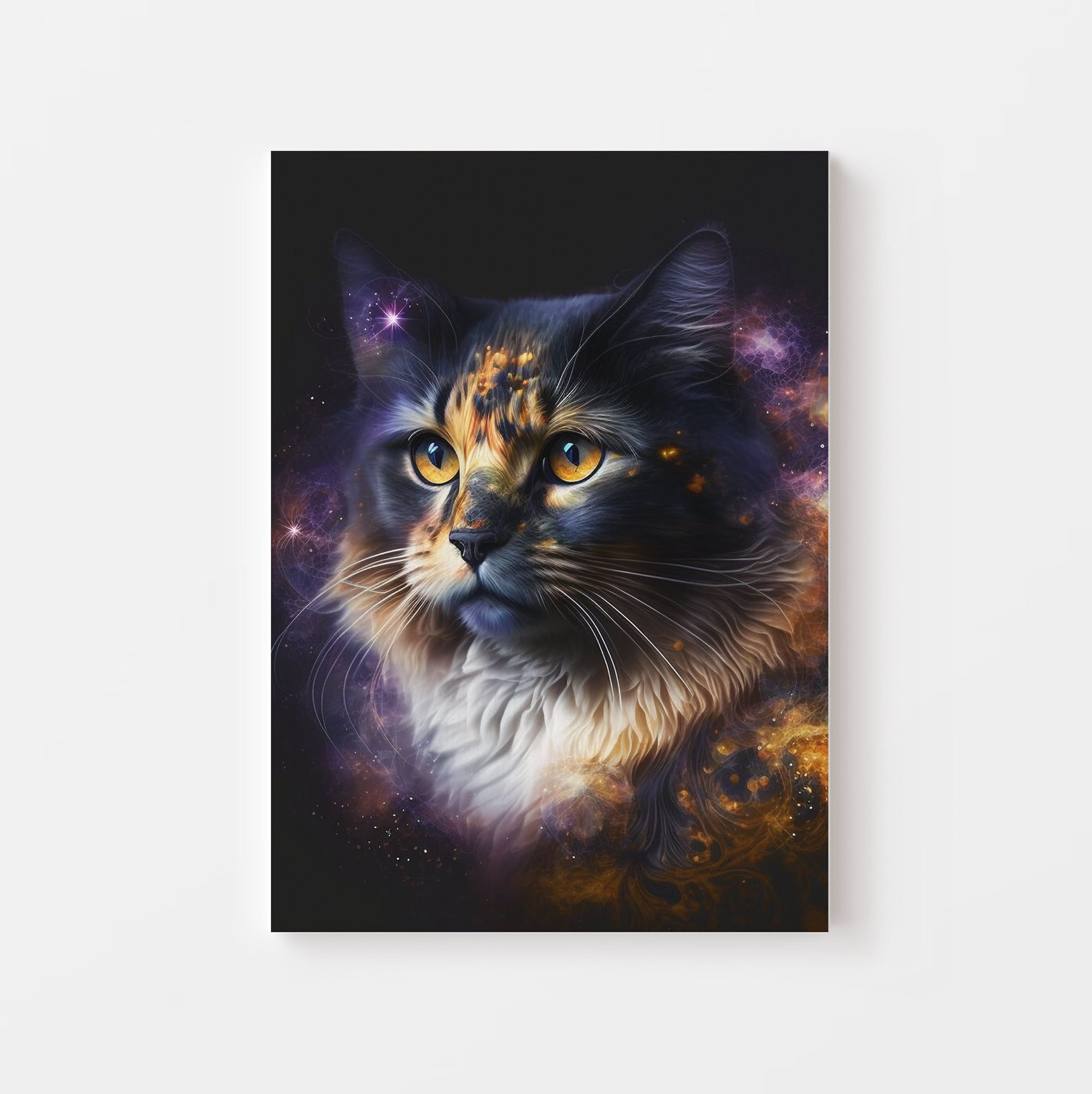Calico Cat Art Calico Cat Lover Art for Calico Cat Owner Pet Art Wall ...