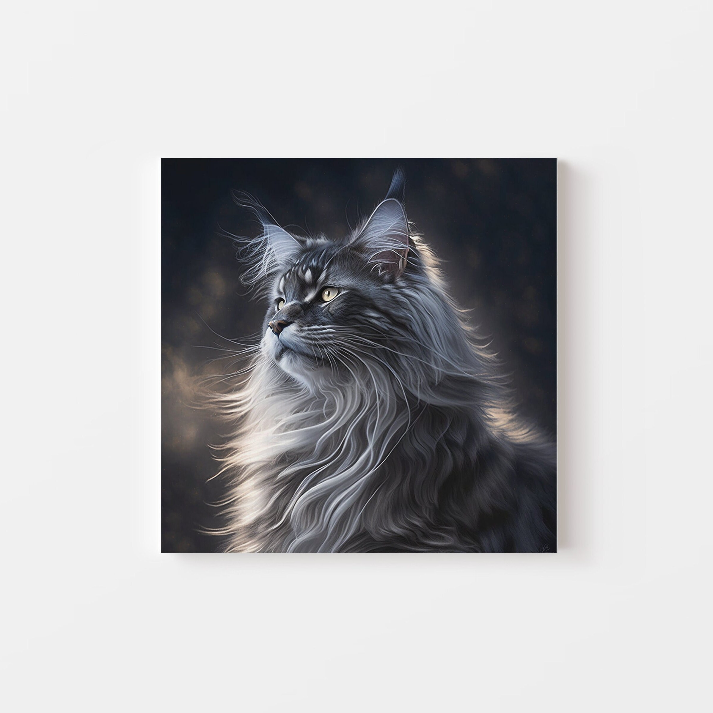 Maine Coon Cat Art Maine Coon Cat Lover Art for Maine Coon Cat Owner Pet Art Wall Decor - Etsy