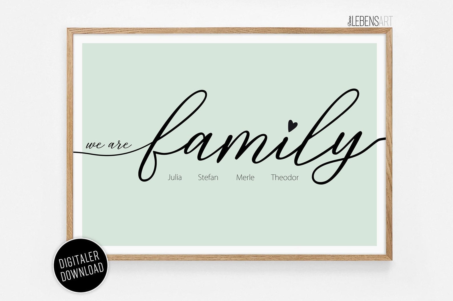 Poster WE ARE FAMILY Personalized With the Names of Your Family Members ...