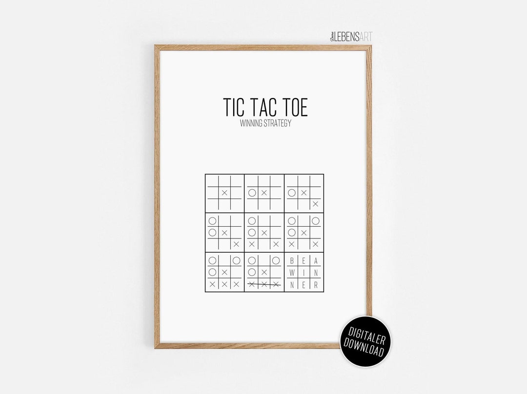 Poster Tic Tac Toe - Winning Strategy for Winners, Thinkers ...