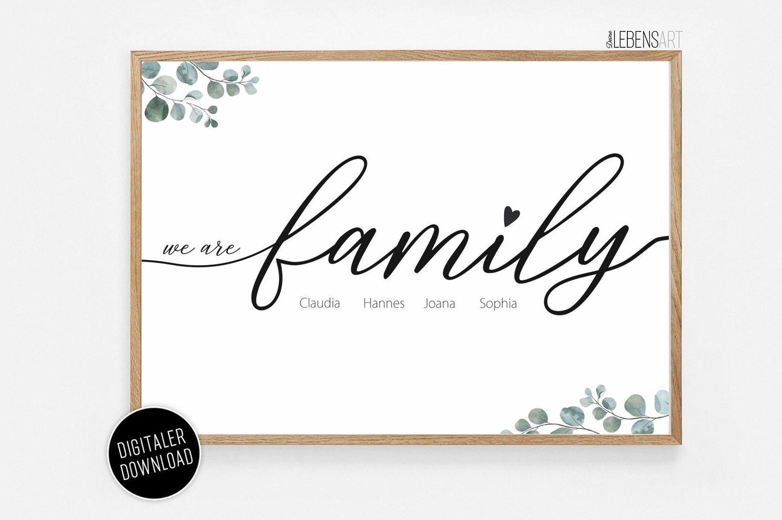 Poster WE ARE FAMILY Personalized With the Names of Your Family Members ...