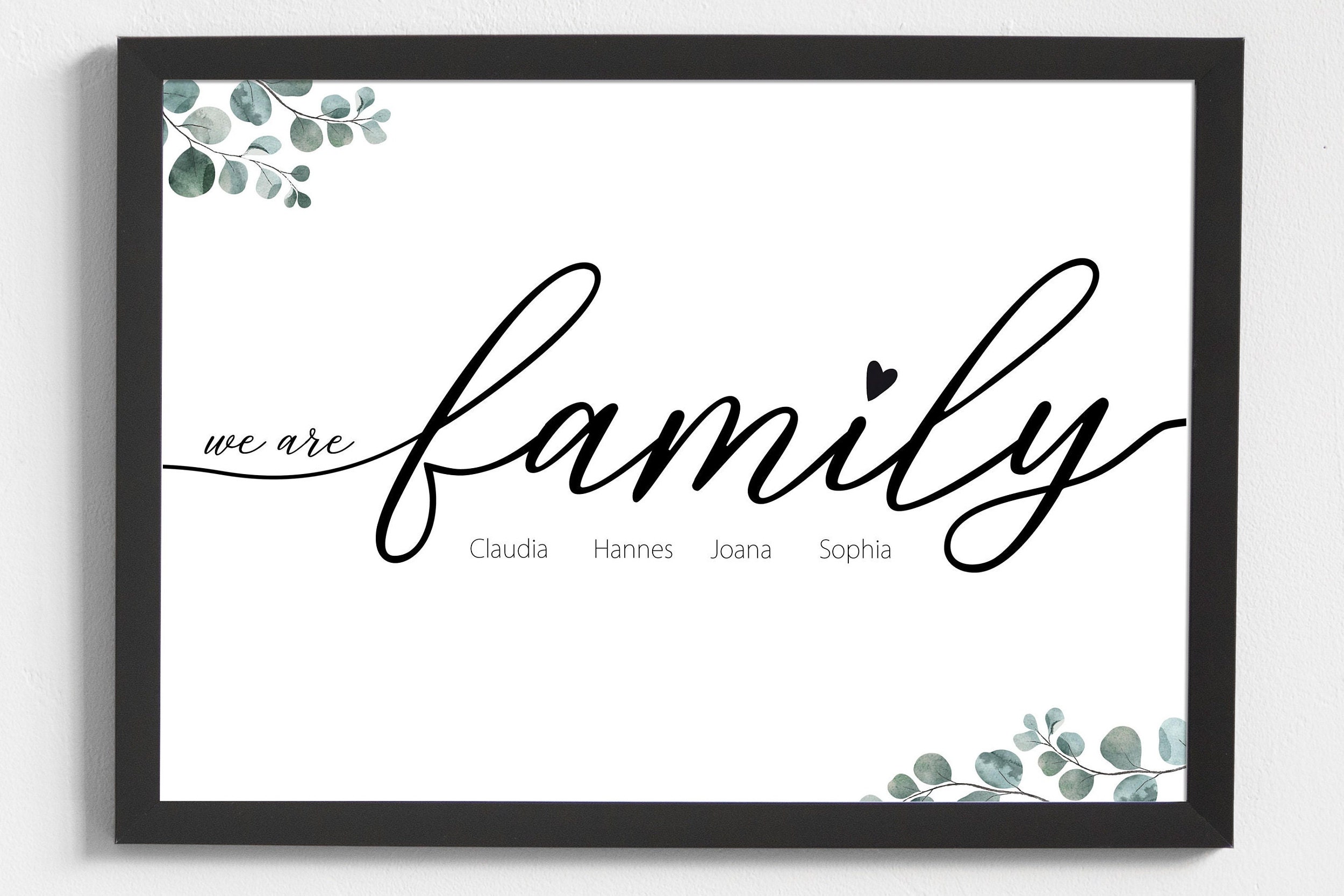 Poster WE ARE FAMILY Personalized With the Names of Your Family Members ...